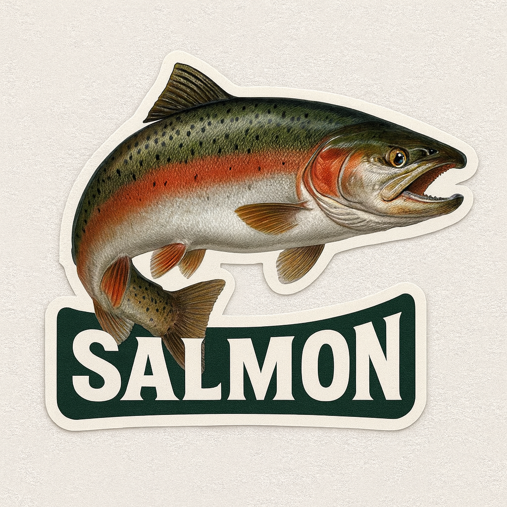 Salmon Fishing Decal Sticker – WarPug Graphics
